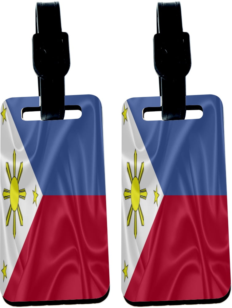 Hardboard Luggage Identifier Tags with Strap - Philippines Flag (x2 ...
