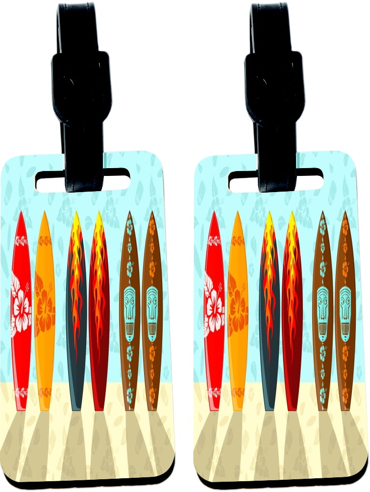 Hardboard Luggage Identifier Tags with Strap - Surf Boards Hawaii Aloha ...