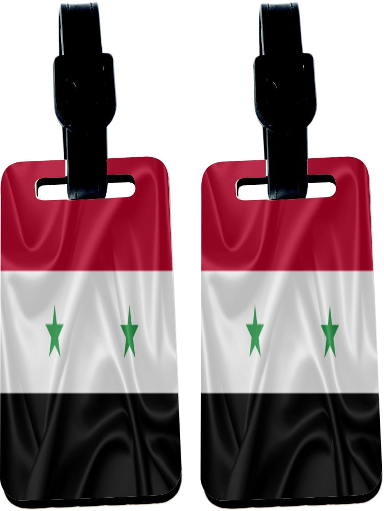Hardboard Luggage Identifier Tags with Strap - Syria Flag (x2 ...