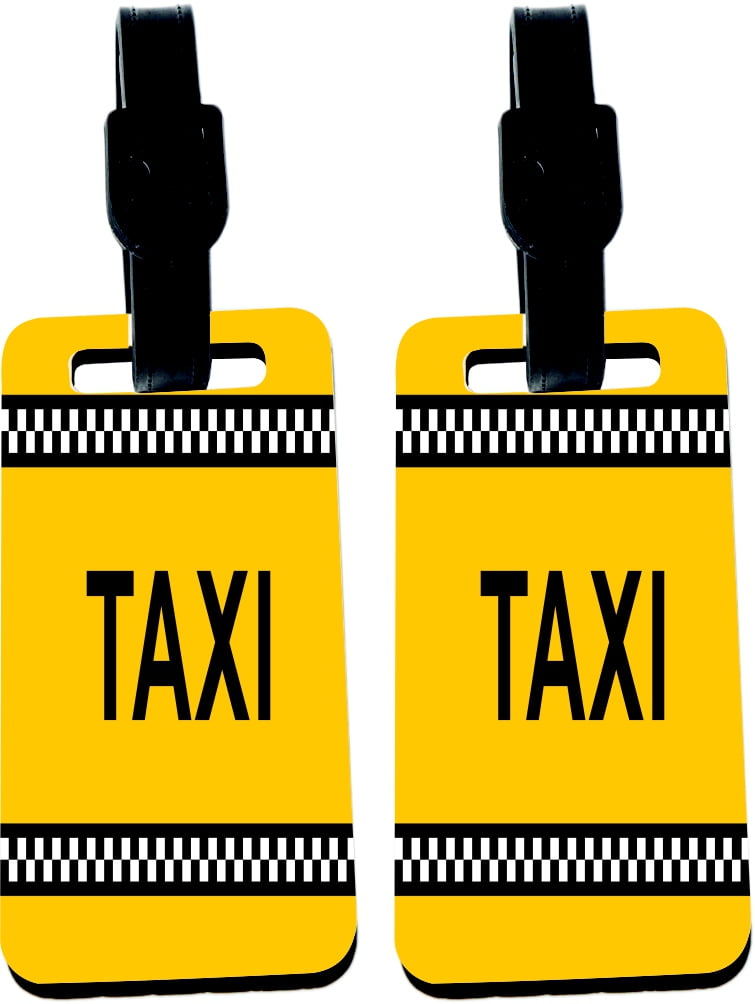 Hardboard Luggage Identifier Tags with Strap - Taxi Yellow Sign New ...