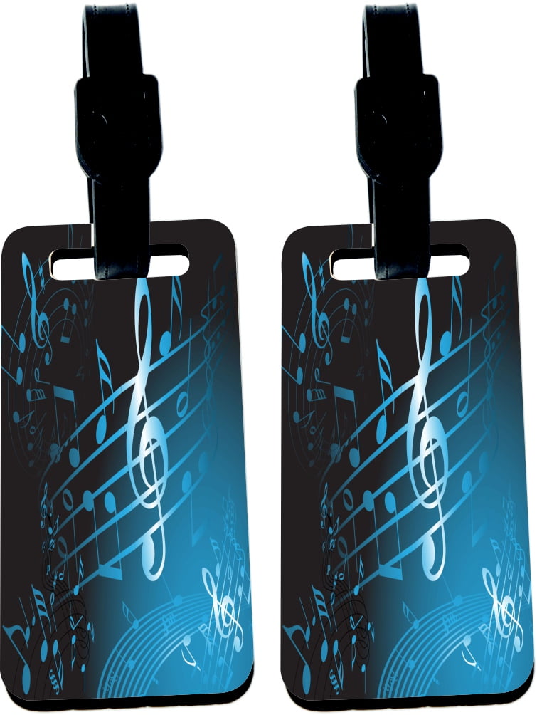 Hardboard Luggage Identifier Tags with Strap - Treble Clef Music Note ...