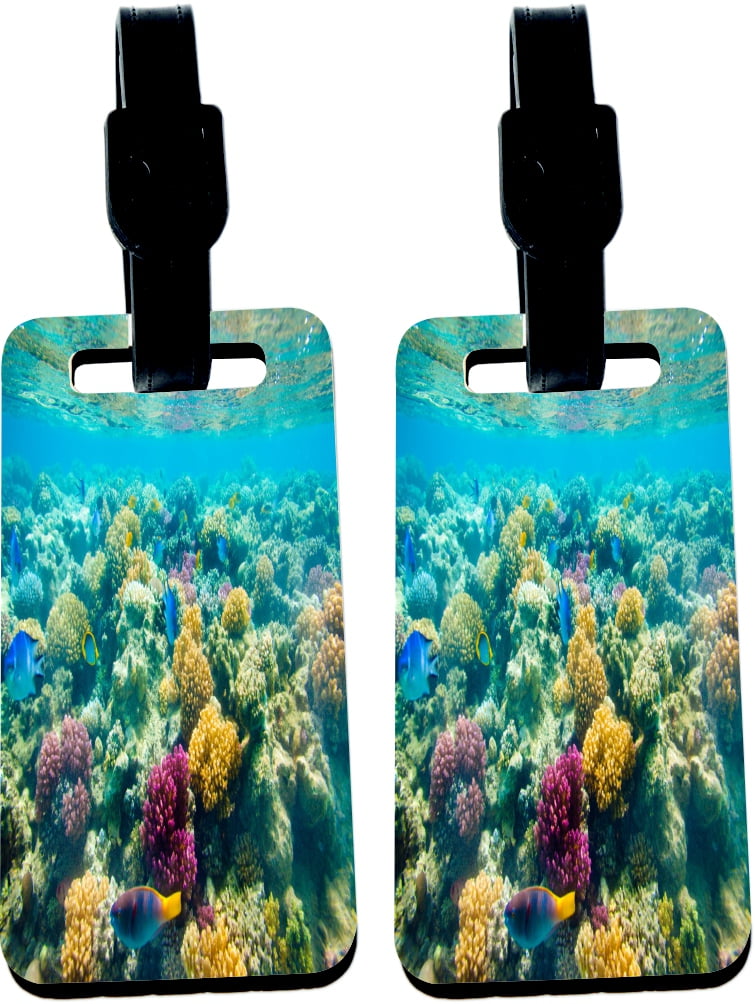 Hardboard Luggage Identifier Tags with Strap - Tropical Fish in Tank ...