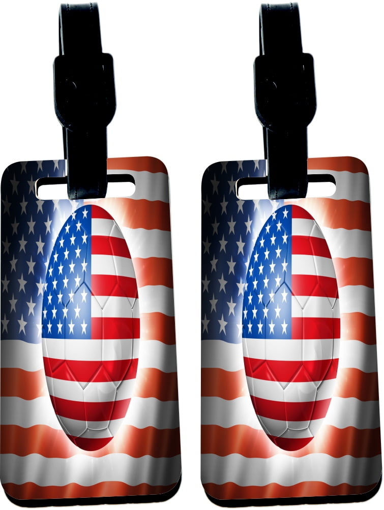 Hardboard Luggage Identifier Tags with Strap - USA Football (x2 ...