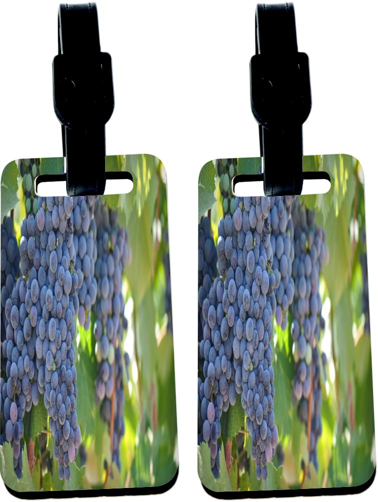Hardboard Luggage Identifier Tags with Strap - Vineyard Red Wine Grapes ...