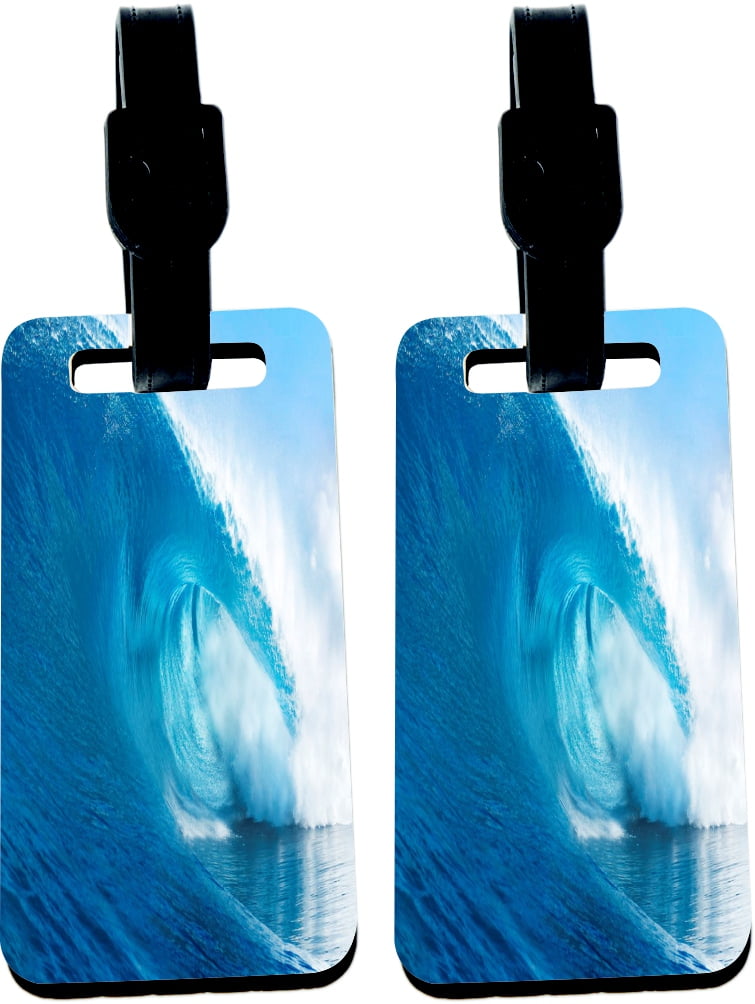 Hardboard Luggage Identifier Tags with Strap - Wild Waves - Surfing ...