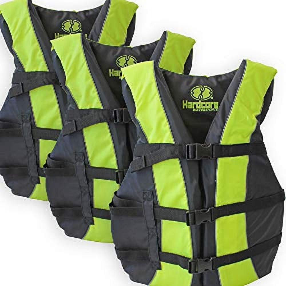 Hardcore Life Jacket 3 Pack Paddle Vest for Adults; Coast Guard ...