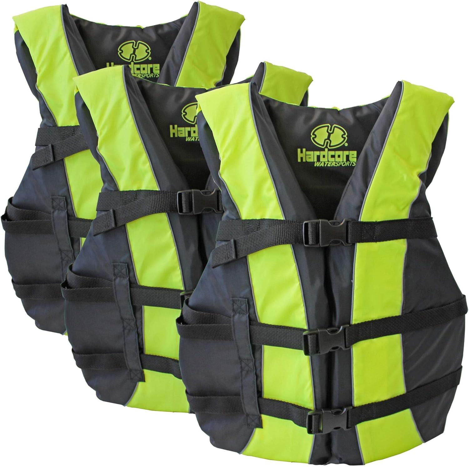 Hardcore Life Jacket 3 Pack Paddle Vest for Adults; Coast Guard ...