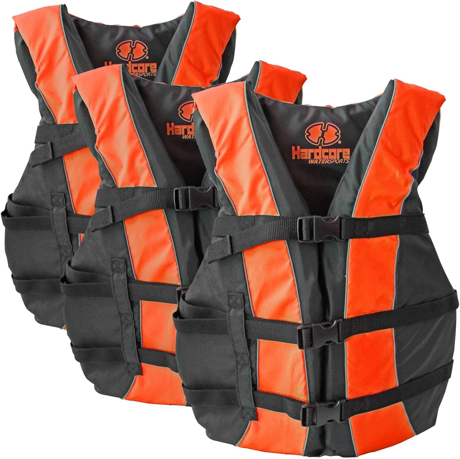 Hardcore Life Jacket 3 Pack Paddle Vest for Adults; Guard Approved Type ...