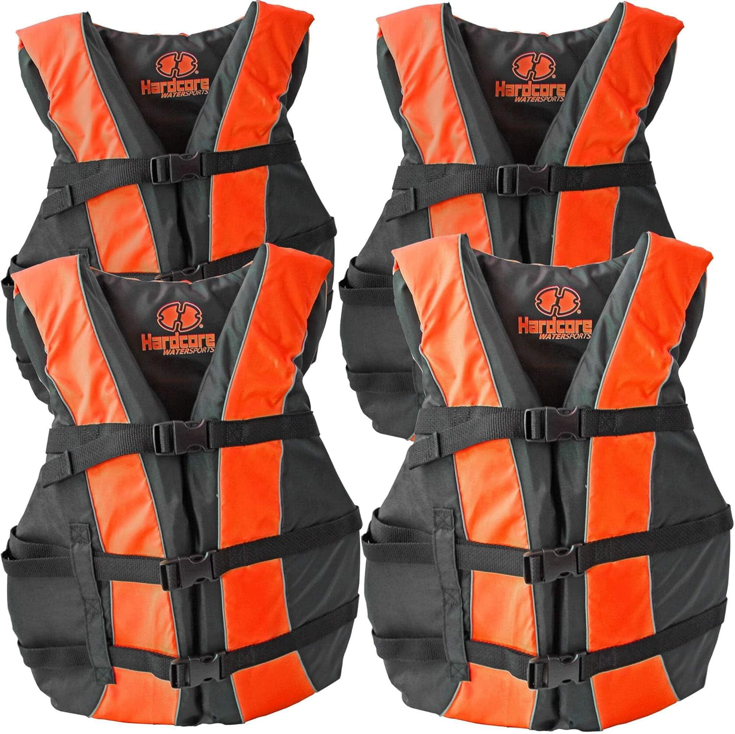 Hardcore Life Jacket 4 Pack Paddle Vest for Adults; Guard Approved Type ...
