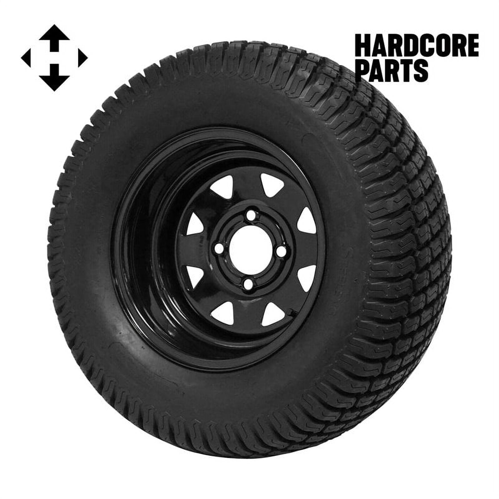 Hardcore Parts 12" Black Steel (8 Spokes) Golf Cart Wheels and 23"x10.5 ...