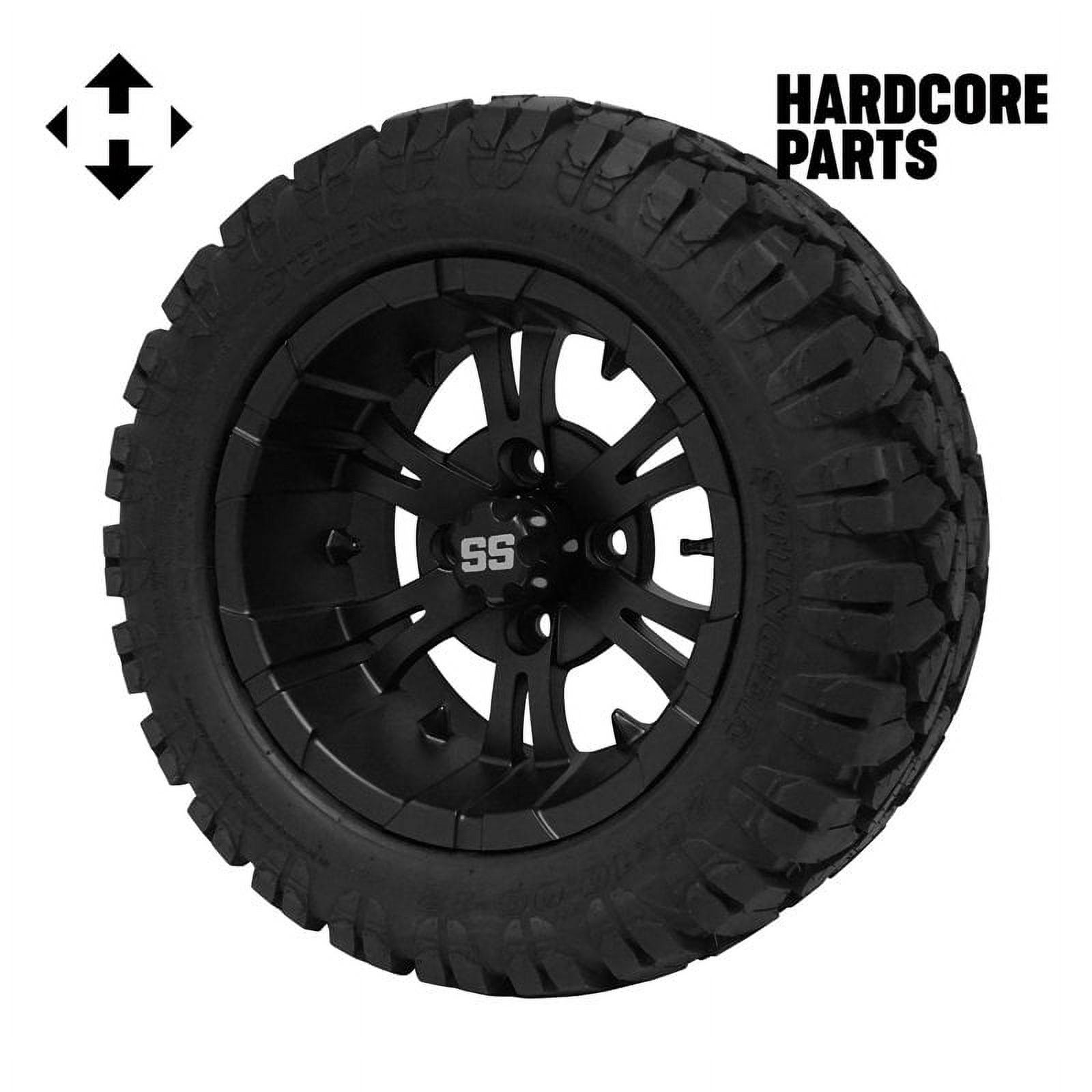 Hardcore Parts 12" Black 'VAMPIRE' Golf Cart Wheels and 20"x10"-12 ...