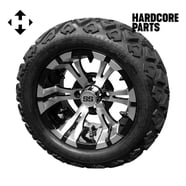 Hardcore Parts 12" Machined/Gunmetal 'VAMPIRE' Golf Cart Wheels and 23 ...