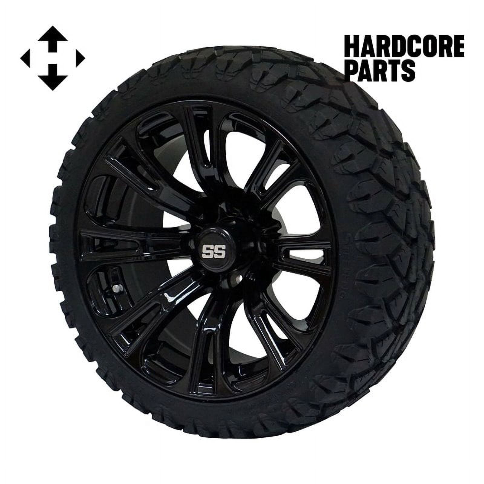 Hardcore Parts 14" Black 'Voodoo' Golf Cart Wheels and 20"x8.5"-14 ...