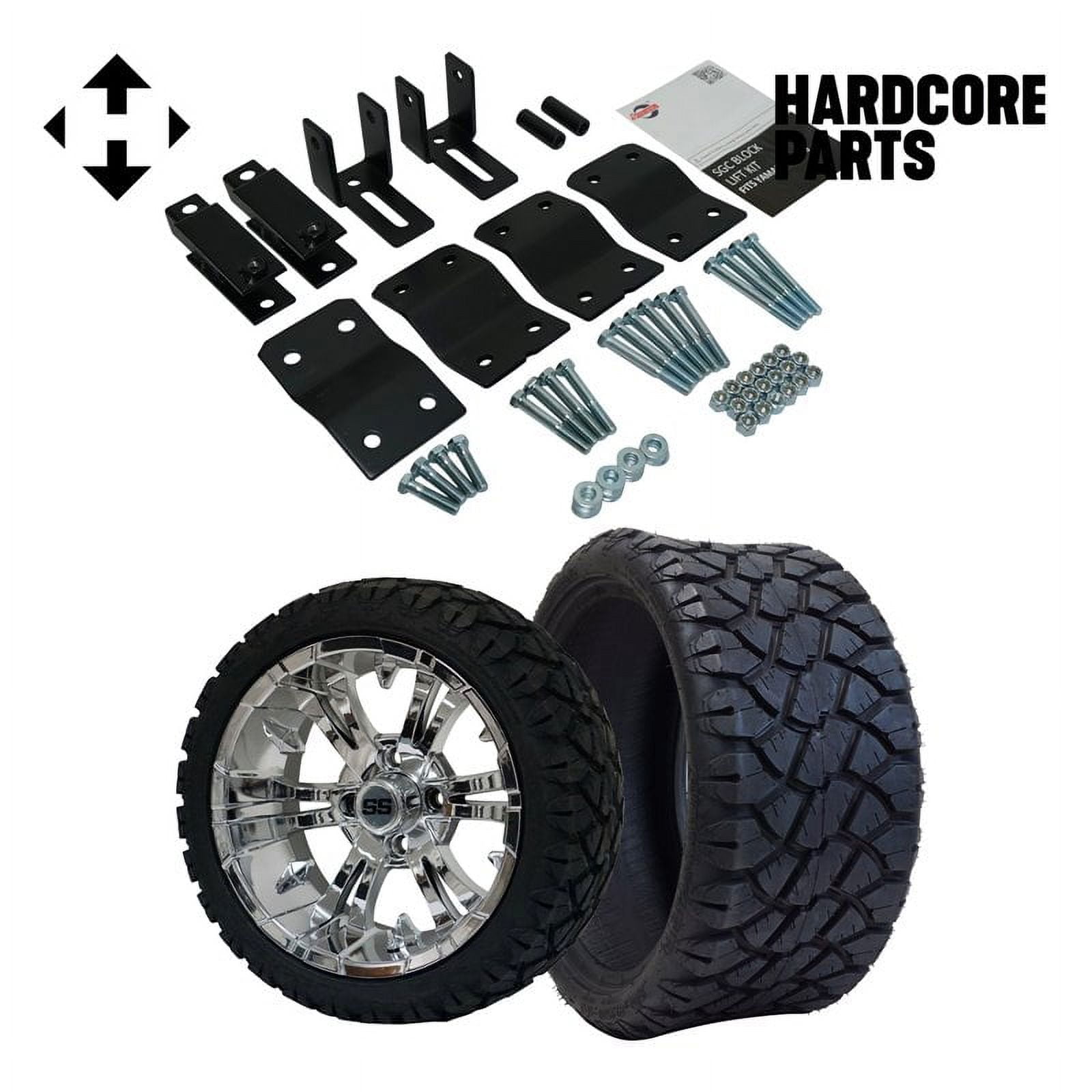 Hardcore Parts 4" Block Lift Kit for YAMAHA G2/G9 Golf Cart with 14 ...