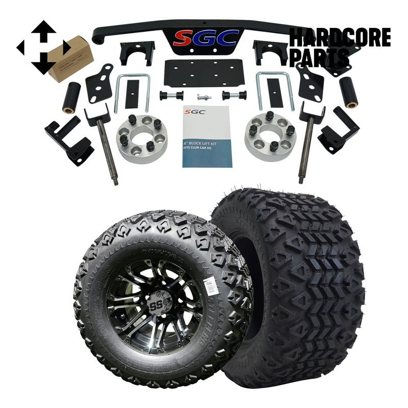 Hardcore Parts 4" Spindle Extension Lift Kit for Club Car DS (1982-2010 ...