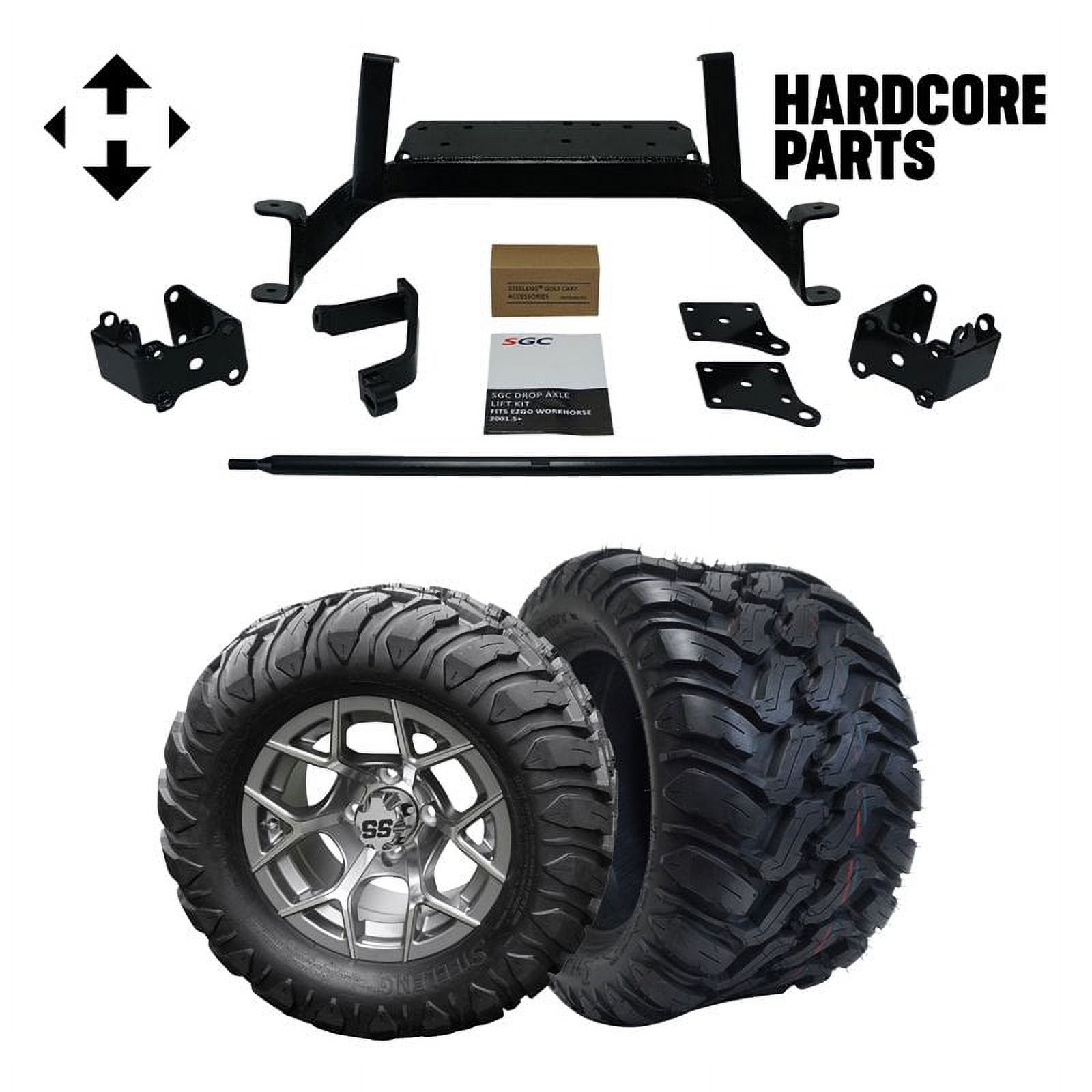 Hardcore Parts 6" Drop Axle Lift Kit for EZGO MPT/WORKHORSE 1200 (2001. ...