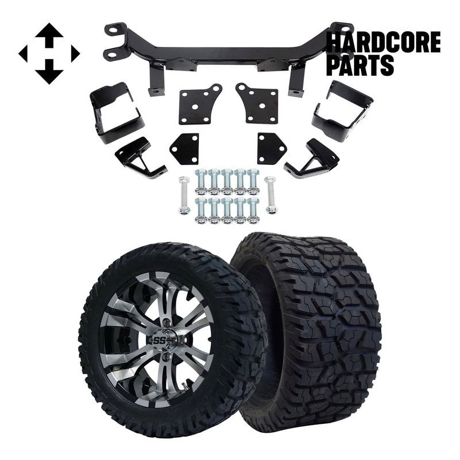 Hardcore Parts 6" Drop Axle Lift Kit for EZGO TXT/PDS (1994.5-2001.5) Electric Golf Cart with 15 ...