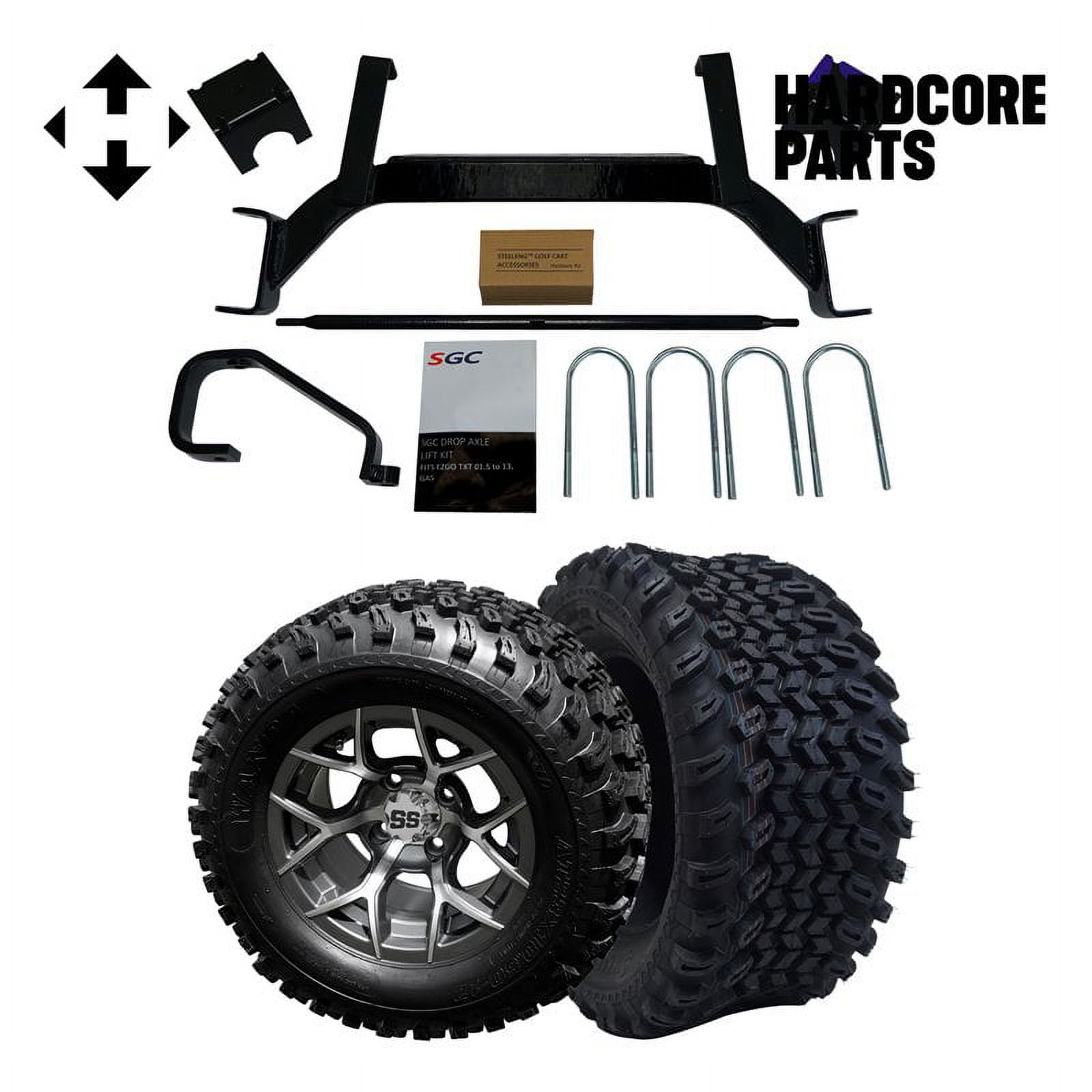 Hardcore Parts 6" Drop Axle Lift Kit for EZGO TXT/PDS (2001.5-2008) Gas ...