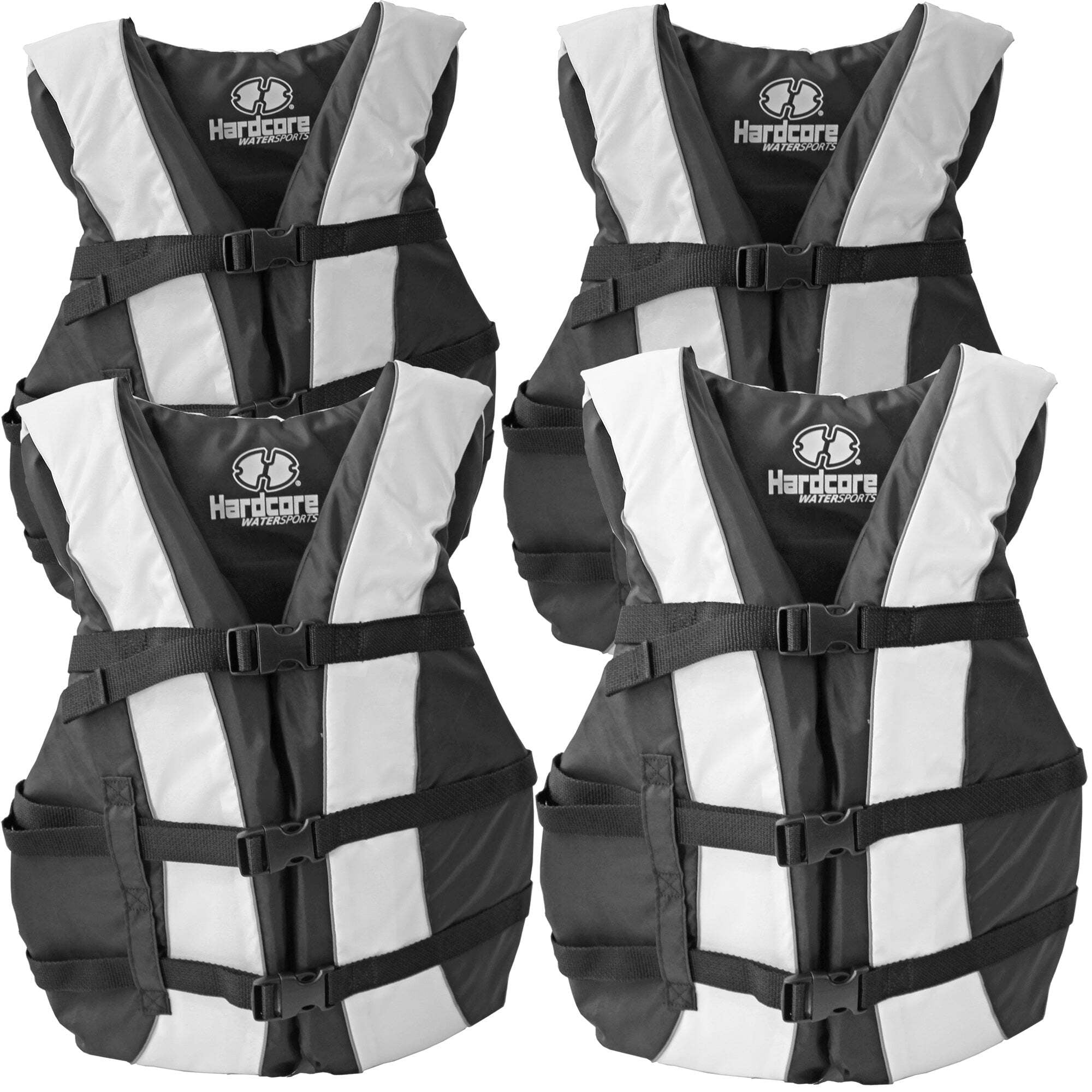 Hardcore Water Sports Type III PFD Life Jackets, 4-Pack, Adult Size ...