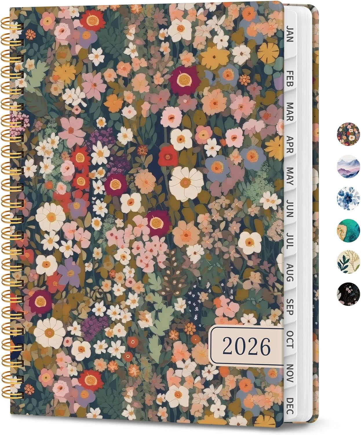 Hardcover 2026 Planner, Weekly and Monthly Calendar, Jan - Dec 2026 Planner Book with Tabs for ...