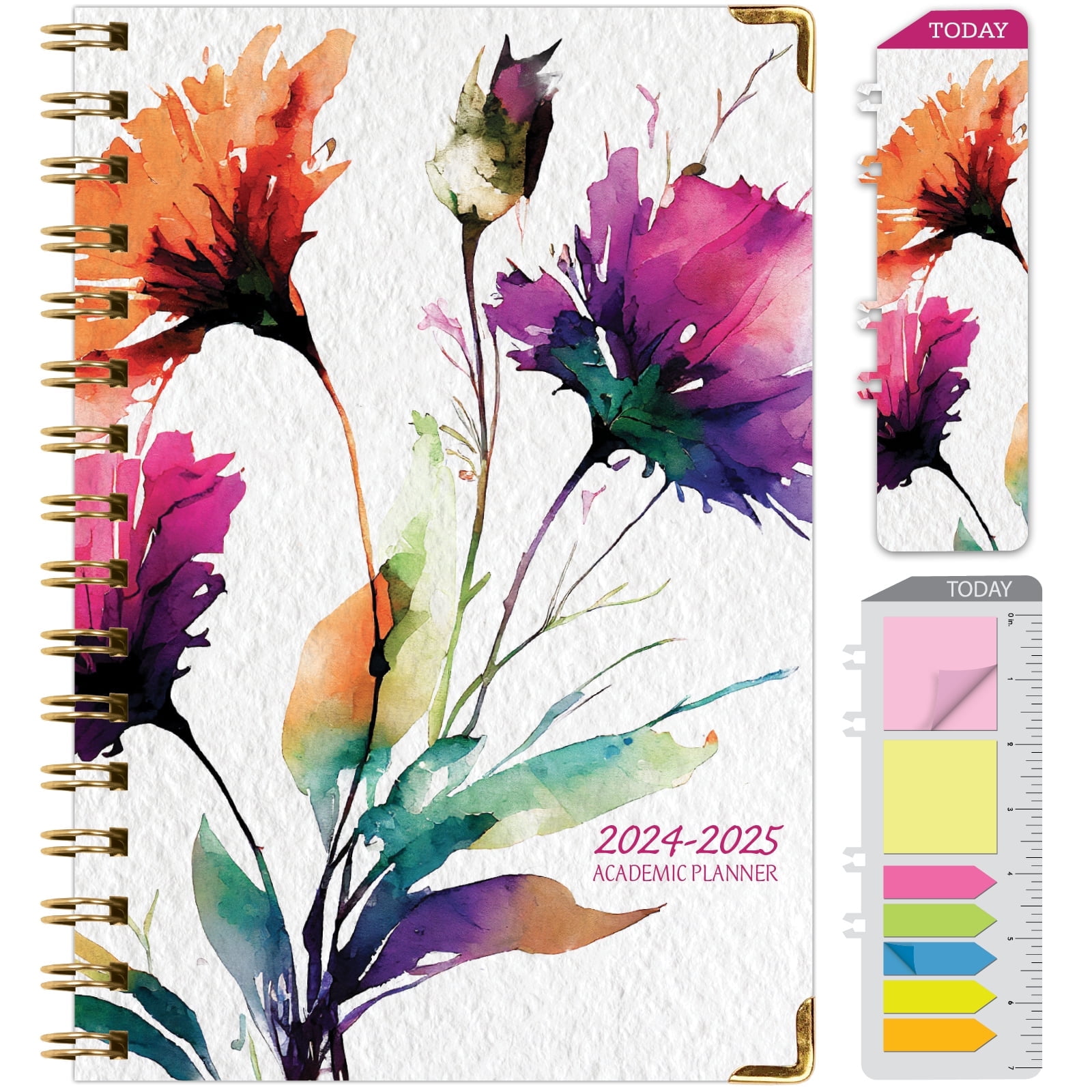 2024-2025 Hardcover Planner, 5.5"x8", Daily/Weekly/Monthly, Rainbow ...