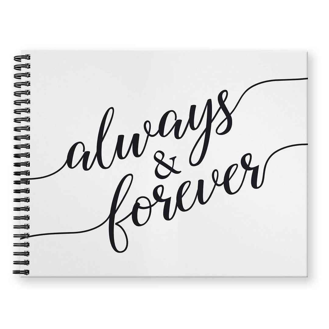 Hardcover Always And Forever Wedding Guestbook / 120 Lined Guest ...