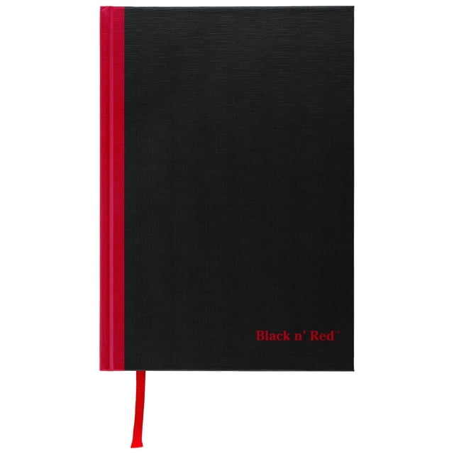 Hardcover Casebound Notebooks, 1 Subject, Wide/Legal Rule, Black/Red ...
