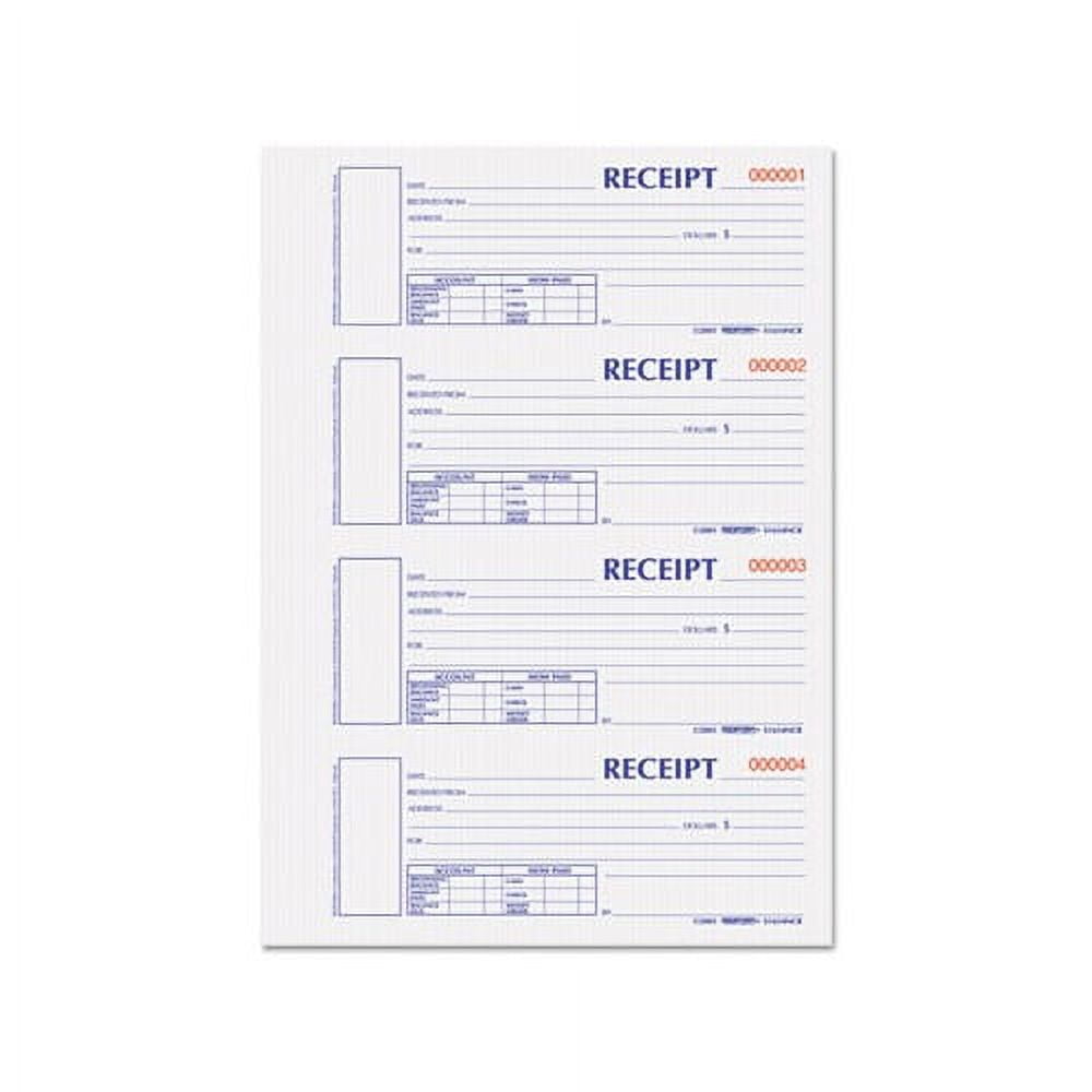 Hardcover Numbered Money Receipt Book 6 7/8 x 2 3/4, Two-Part, 300 ...