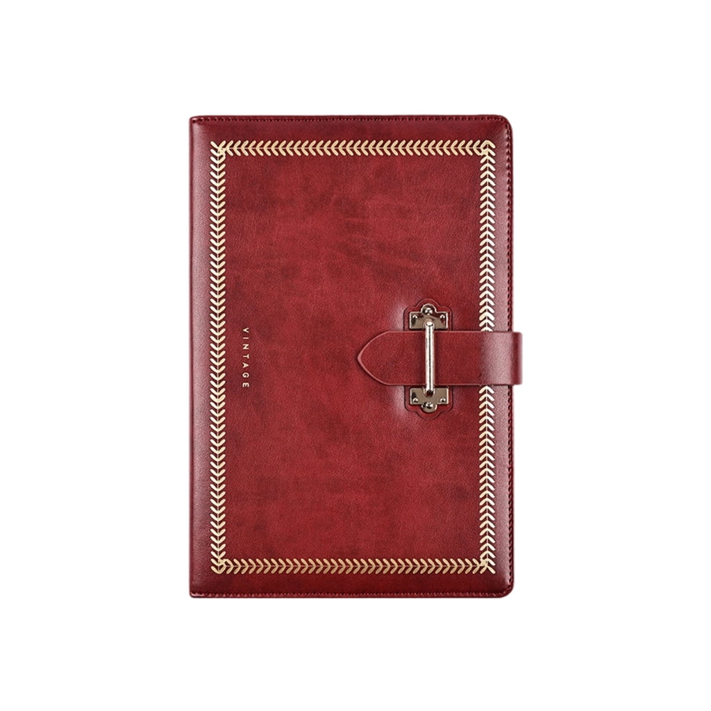 Hardcover PU Leather Notebook with 222 Pages Lined PU Leather Pen Slots ...