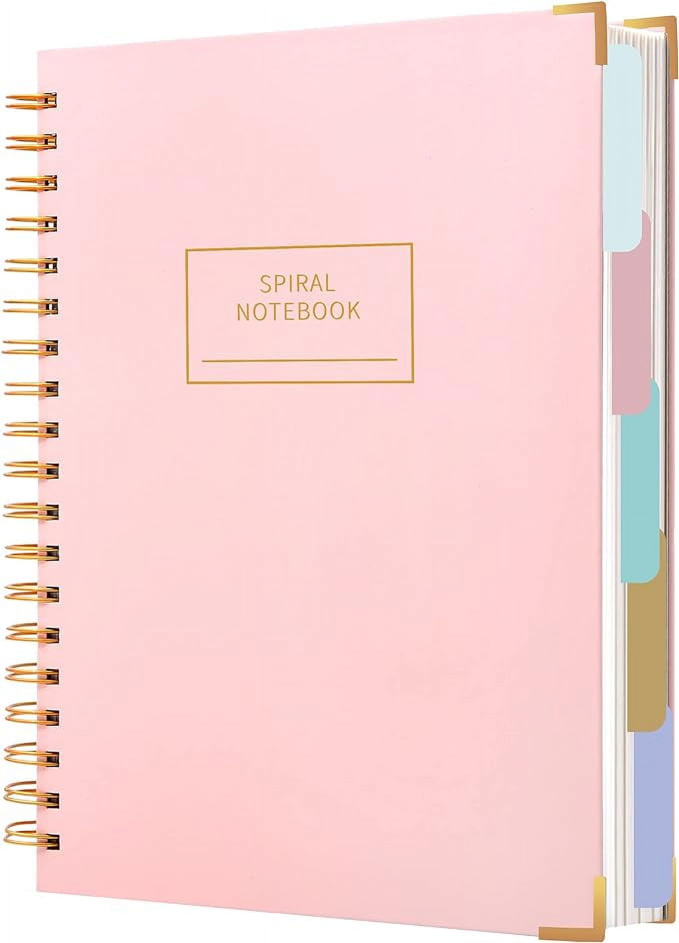 Hardcover Spiral Notebook with Tabs 7"x10" Large Spiral Lined Journals ...