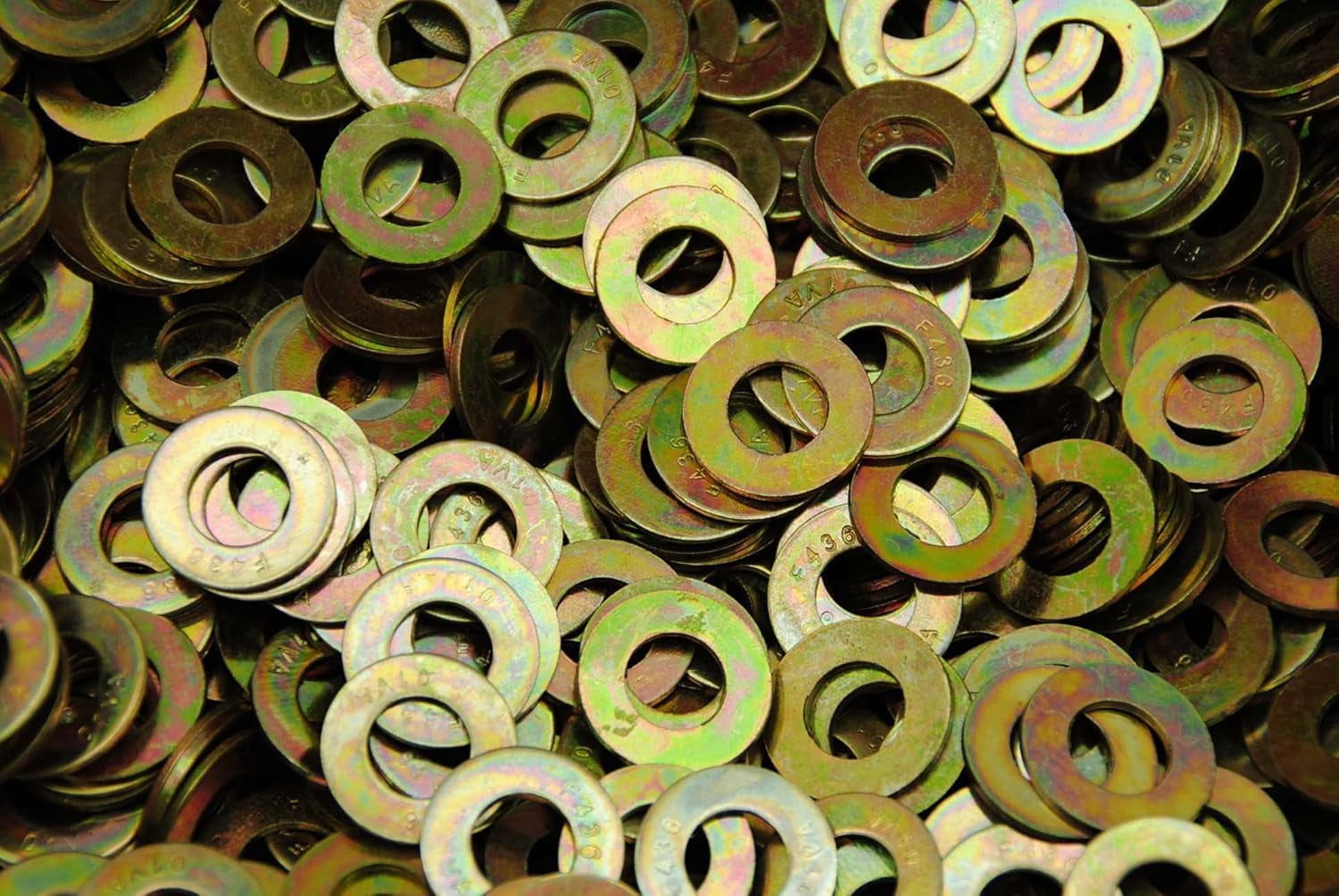 Hardened 7/16 Flat Washer F436 SAE Grade 8 - Yellow Zinc Plated Thru ...