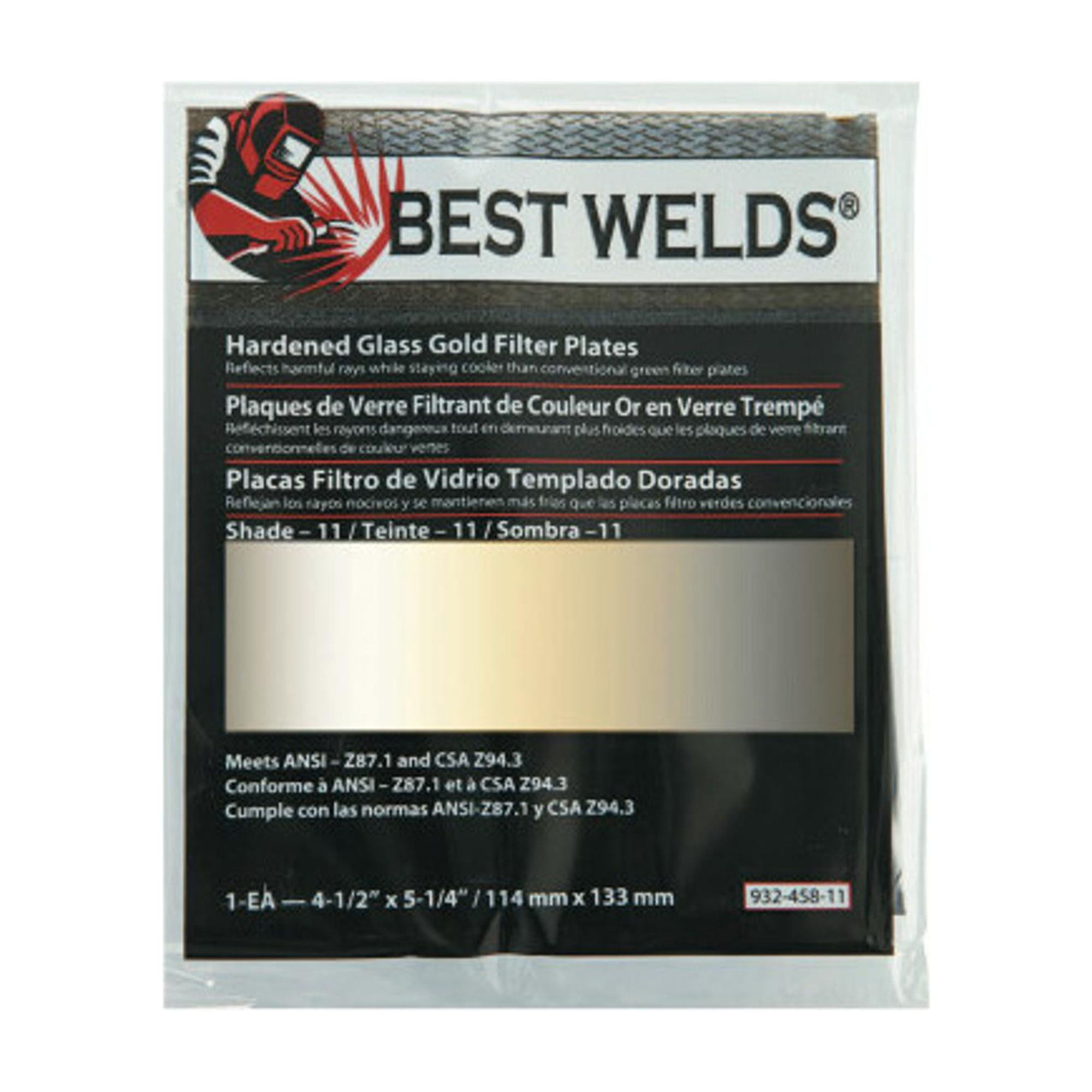 Hardened Glass Gold Filter Plate, Gold/11, 4.5 in x 5.25 in, SH11 ...