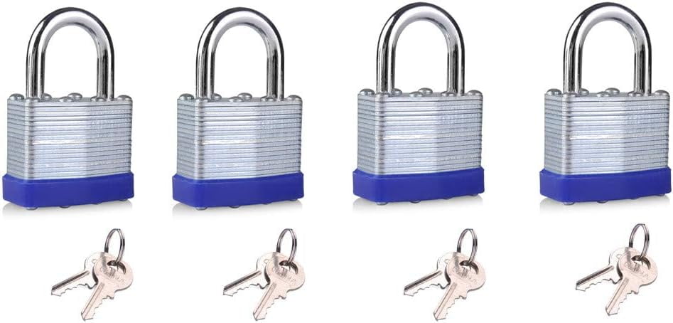 Hardened Short Shackle Laminated Steel Padlock 1-9/16-inch(40mm) Pin ...