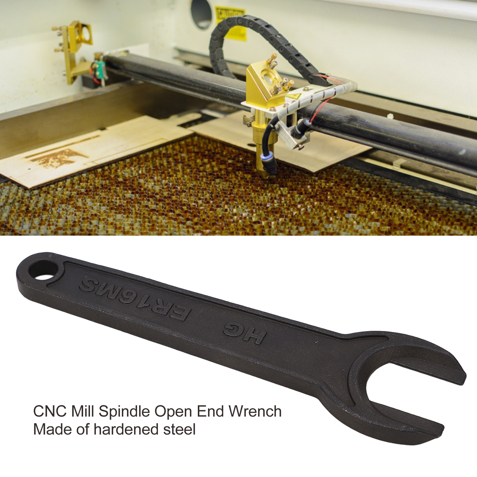 Hardened Steel CNC Mill Spindle Wrench, Accurate Grip Durable Design ...
