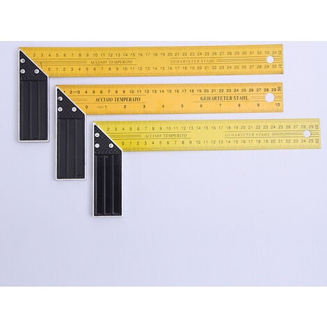 Hardened steel square with aluminium handle and graduation on both ...