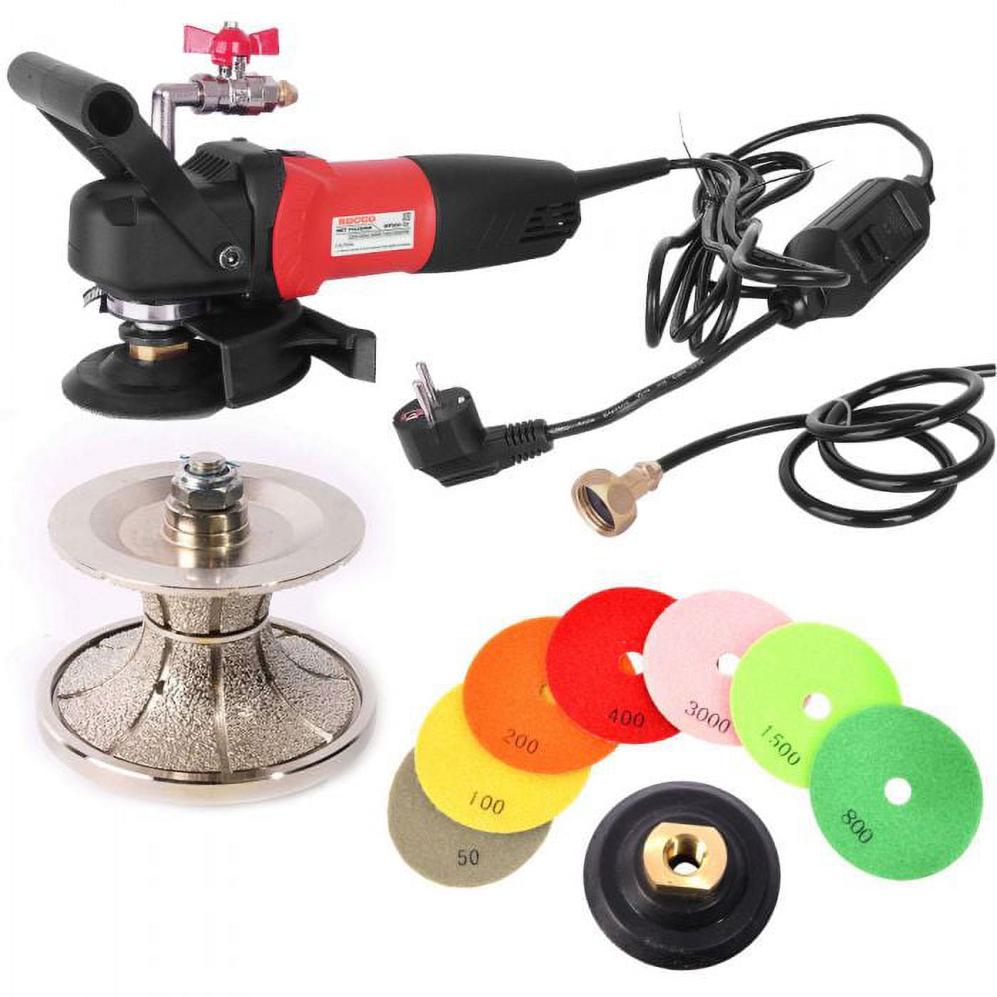 Hardin V50WVPOLSET220 220 Volt 4" Var Speed Polisher, 2" Full Bullnose ...