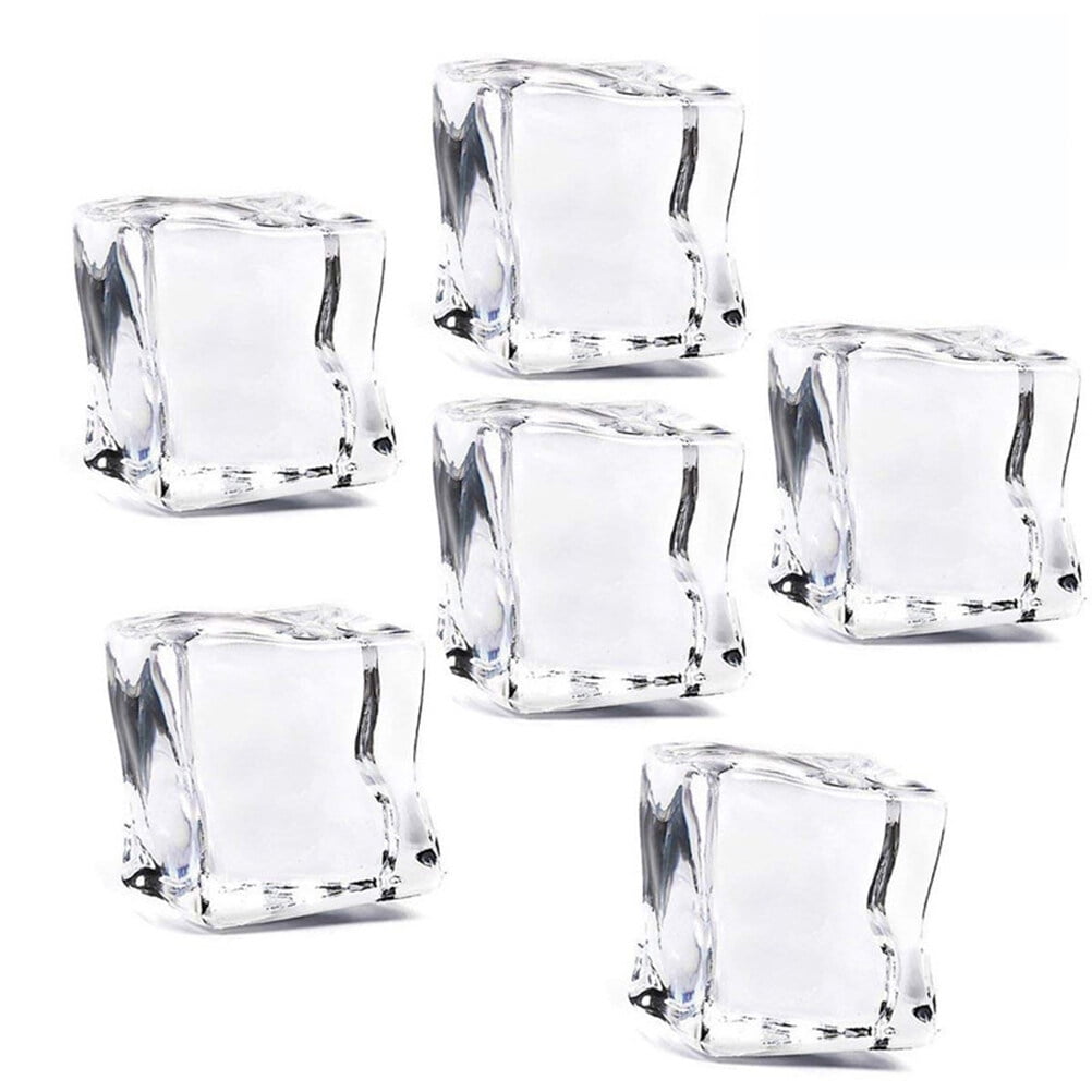 50Pcs 25mm Cube Square Luster Ice Cubes Fake Artificial Acrylic Ice ...