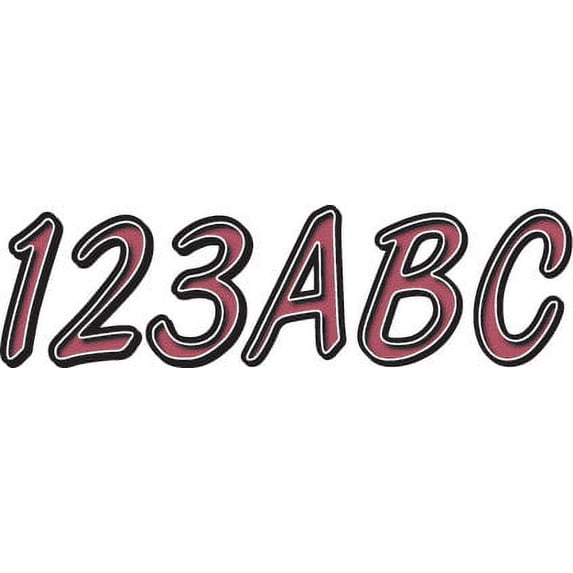 Hardline Boat Lettering Registration Kit 3 in. - 400 Burgundy/Black ...