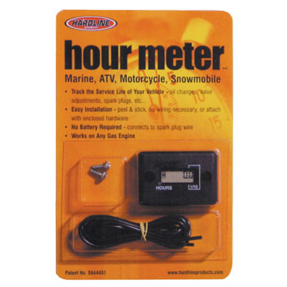 Hardline Products Automotive Hour Meter HR-8063-2; Easy Install, Works ...