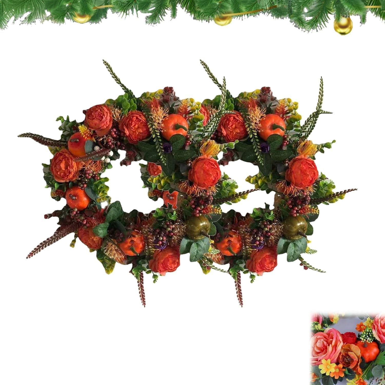 Hardpointing/Hassignment Fall Peony and Pumpkin Wreath - Year Round ...