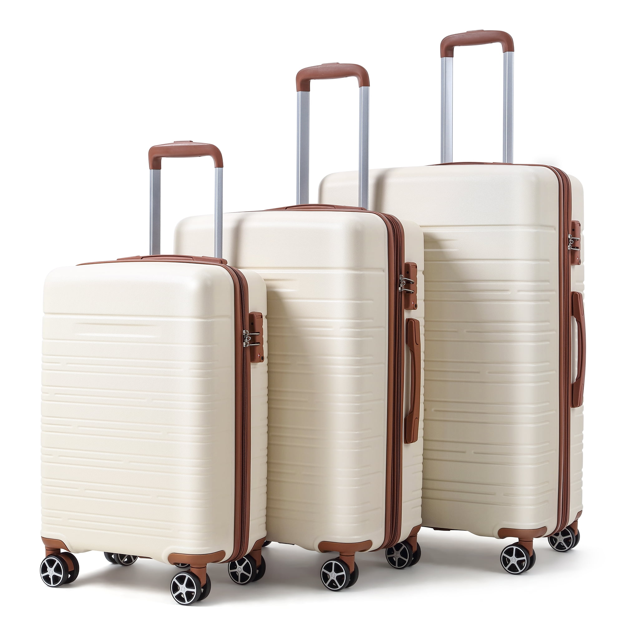 Hardshell Luggage Set, Hard Shell Suitcase with Spinner Wheels, Durable ...