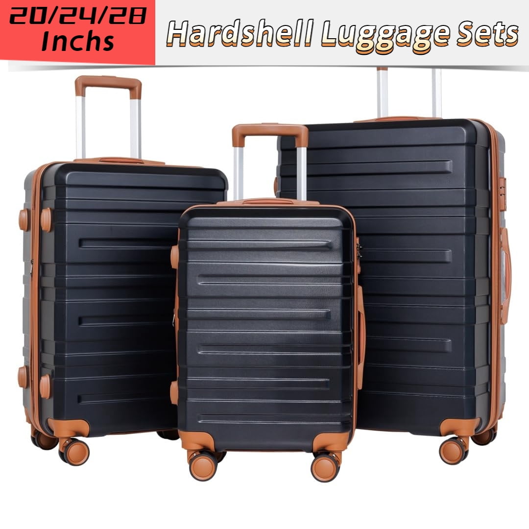 Hardshell Luggage Sets 3 Piece, Expandable 20% Suitcases Set with ...