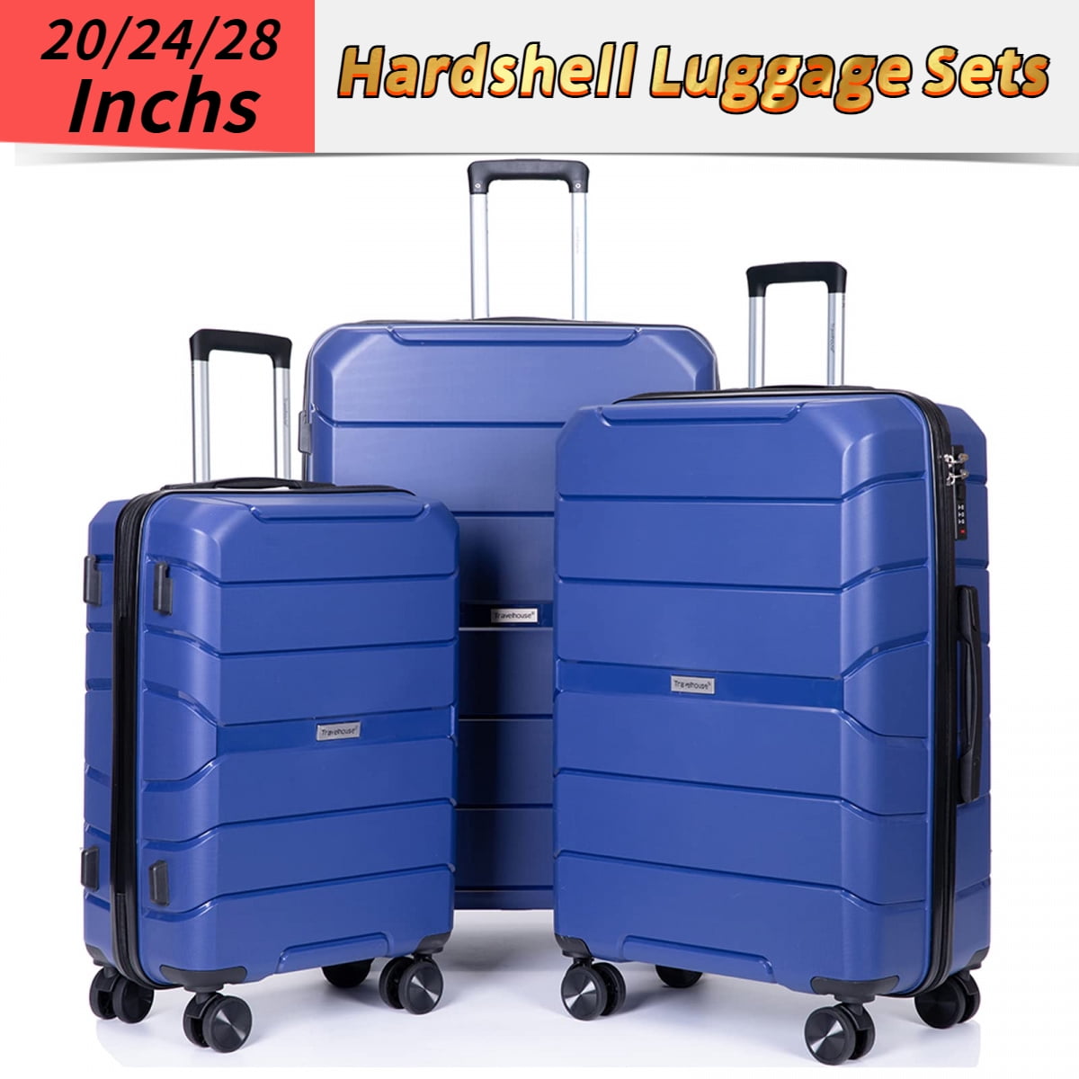 Hardshell Luggage Sets 3 Piece, Expandable 20% Suitcases Set with ...