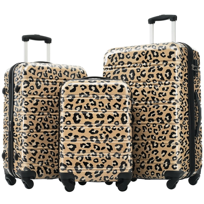 Hardshell Luggage Sets 3 Piece Gradient Color Expandable Suitcase with ...