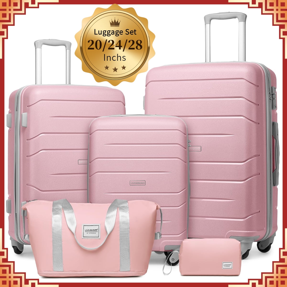 Hardshell Luggage Sets 5 Piece, Expandable 20% ABS Suitcases Set with ...