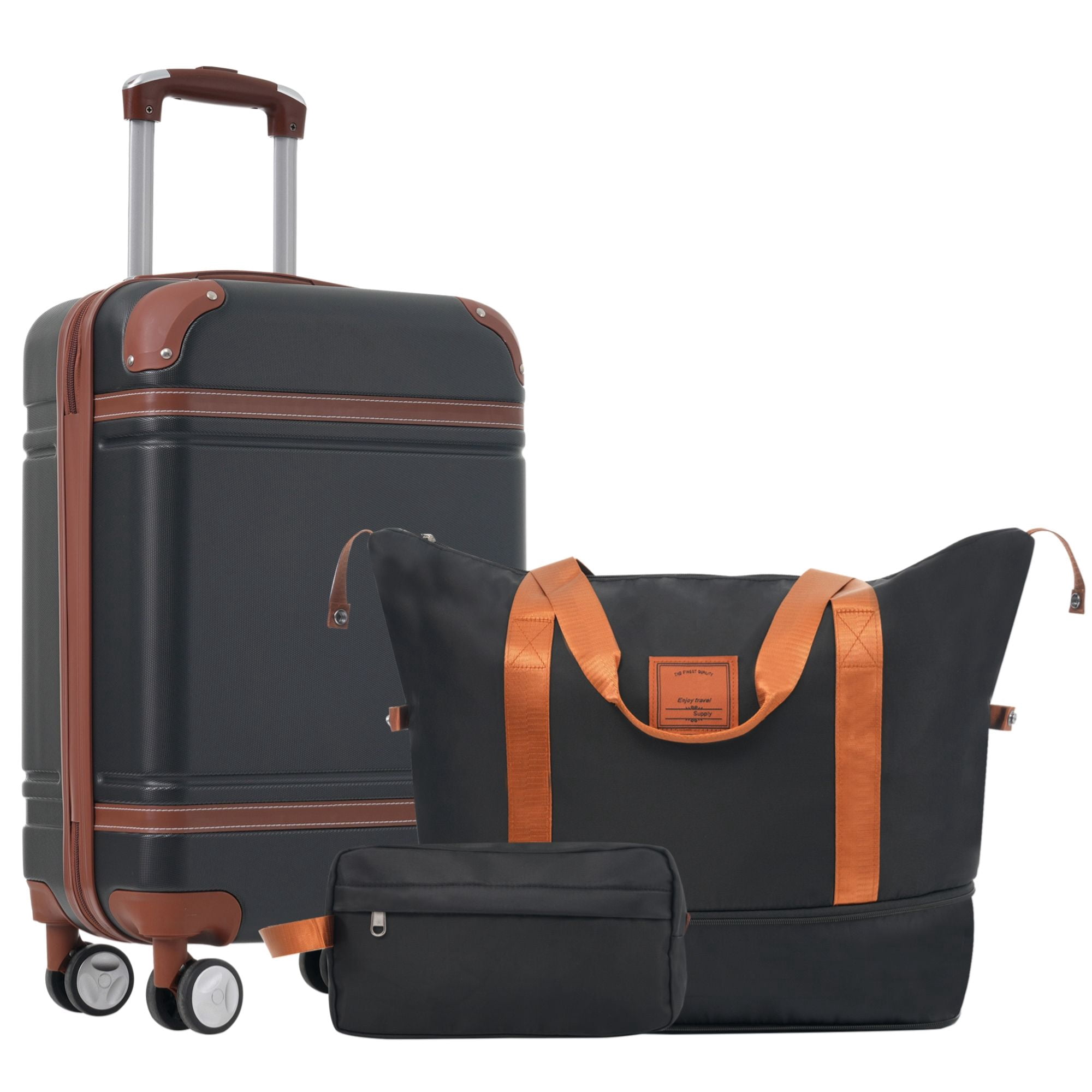 Hardshell Luggage Sets with Bags Carry-on Suitcase Double Spinner ...