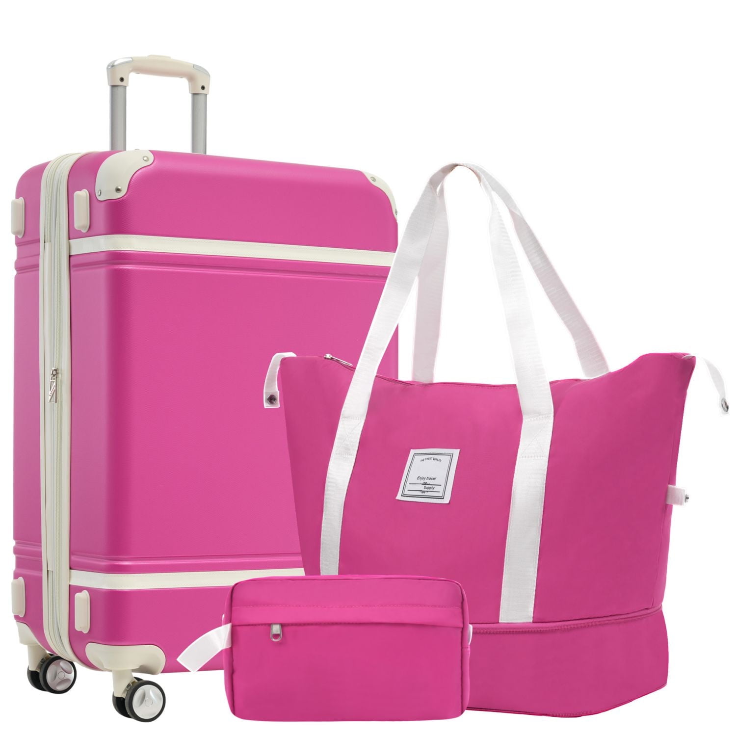 Hardshell Luggage Sets with Bags Lightweight Suitcase Double Spinner ...
