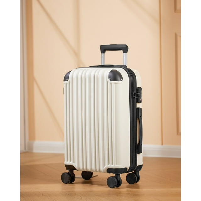 "Walmart 20"" White Hardside Expandable Spinner Luggage, Carry-on ...