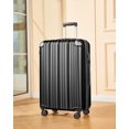 Hardside Expandable Spinner Luggage, 24" Checked Suitcase, Black ...