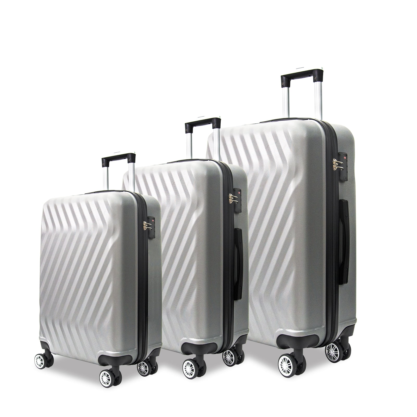 Hardside Lightweight Luggage Sets Featuring 4-Spinning Wheel Robust ABS ...